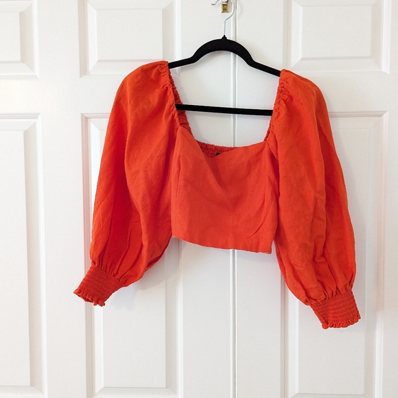 O.P.T. | Tops | Opt Womens Off Shoulder Puff Sleeve Crop Top Medium ...